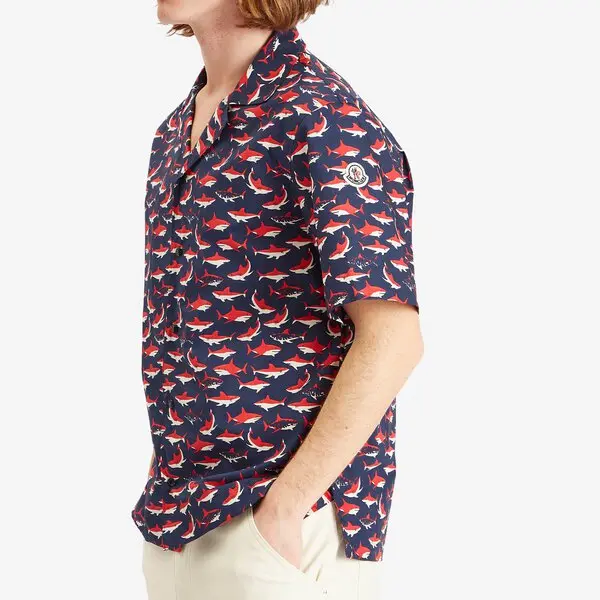 Moncler Little Sharks Printed Cotton Poplin Shirt