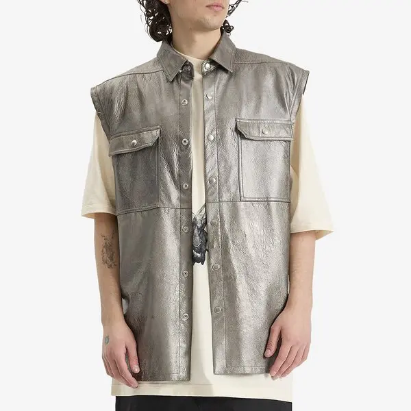 Rick Owens Leather Jumbo Outershirt