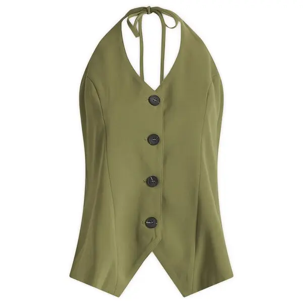 4TH & RECKLESS Sabrina Halter Waistcoat - Khaki