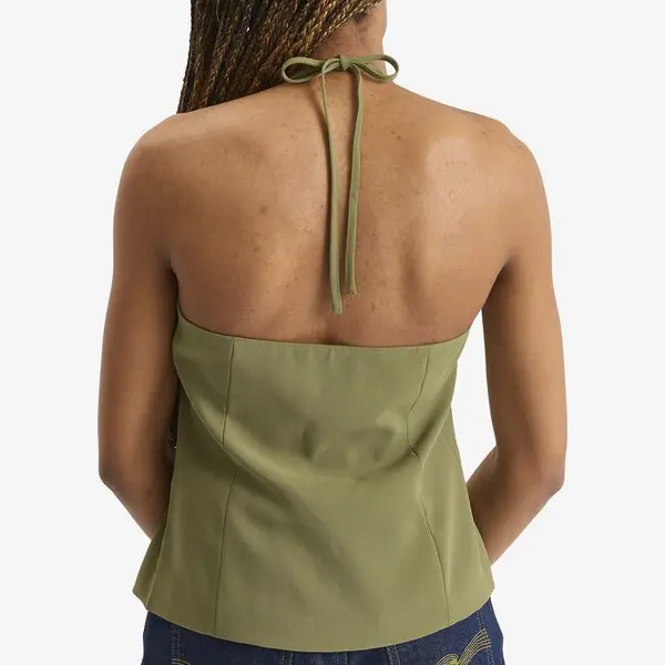 4TH & RECKLESS Sabrina Halter Waistcoat - Khaki