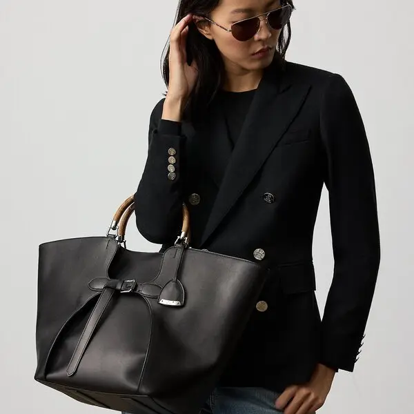 Ralph Lauren The Large Calfskin Tote - Black