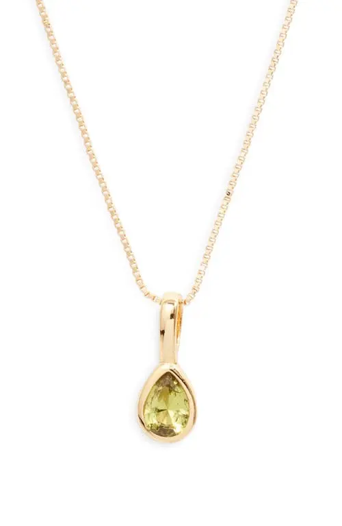 SET & STONES Teardrop Pendant Necklace - Gold / August