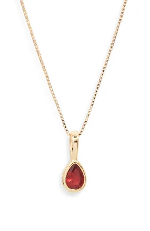 SET & STONES Teardrop Pendant Necklace - Gold / January