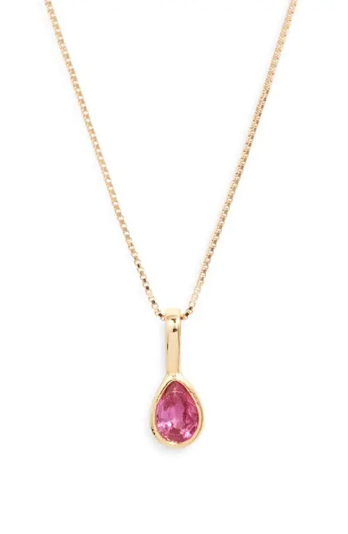 SET & STONES Teardrop Pendant Necklace - Gold / July