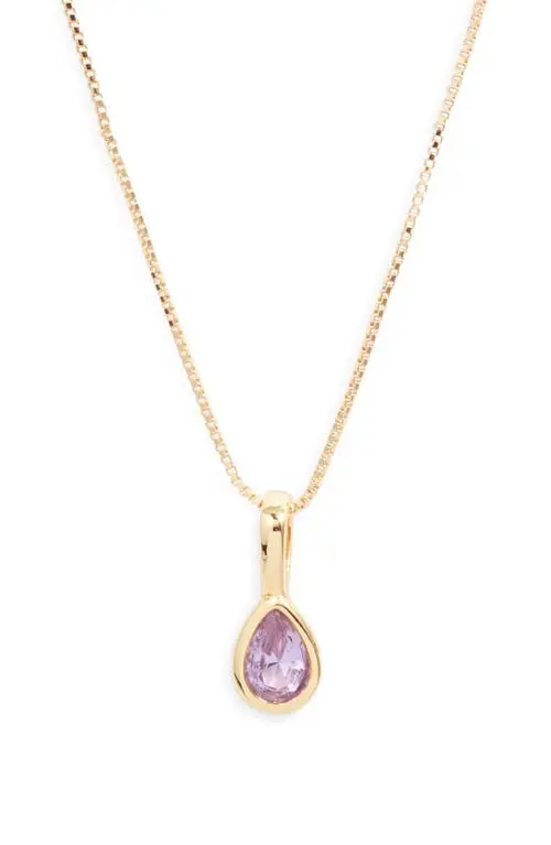 SET & STONES Teardrop Pendant Necklace - Gold / June