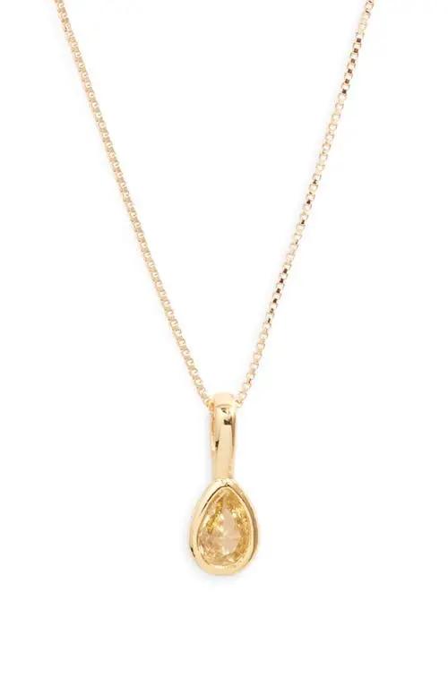 SET & STONES Teardrop Pendant Necklace - Gold / November