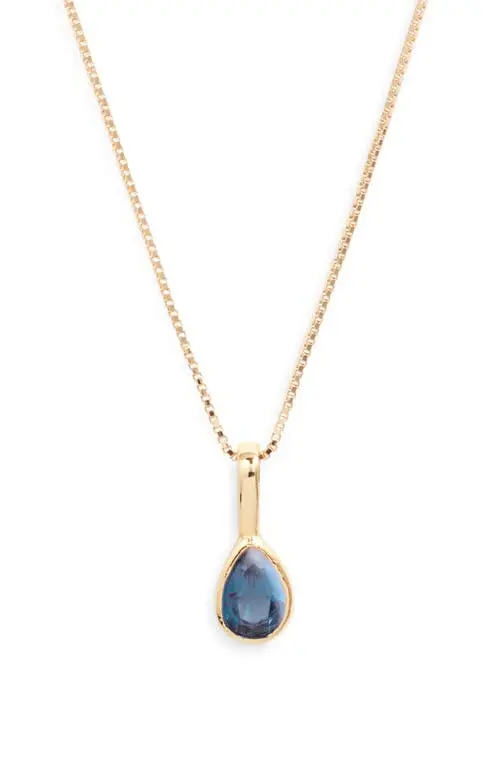 SET & STONES Teardrop Pendant Necklace - Gold / September