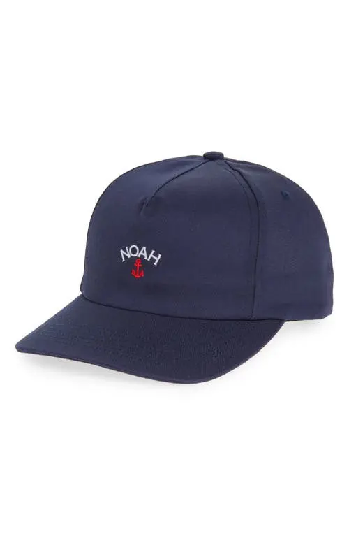 NOAH Anchor Logo Baseball Cap - Navy