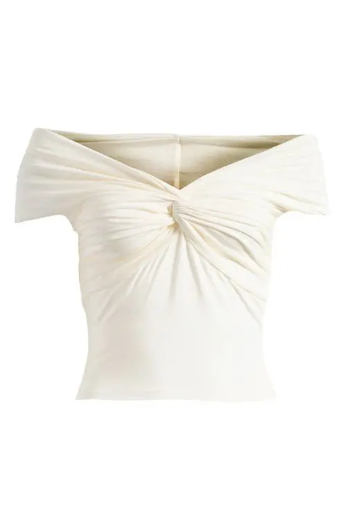 Good American Off The Shoulder Twist Jersey Crop Top