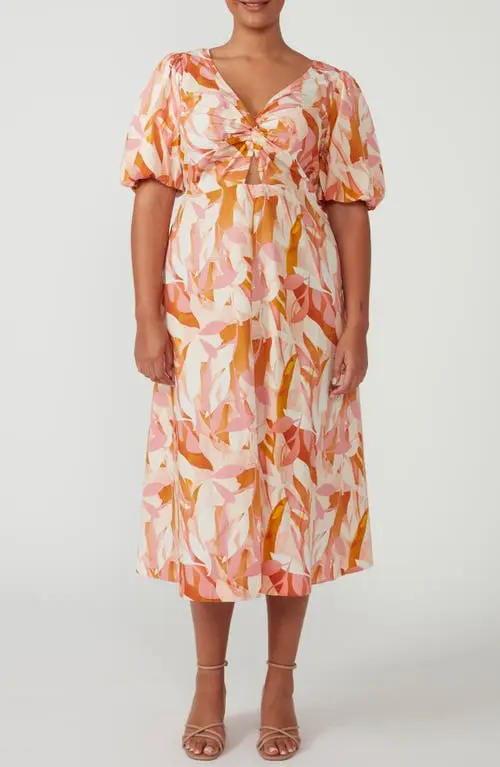 ESTELLE Aura Cascade Cotton Midi Dress