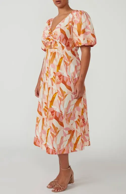 ESTELLE Aura Cascade Cotton Midi Dress