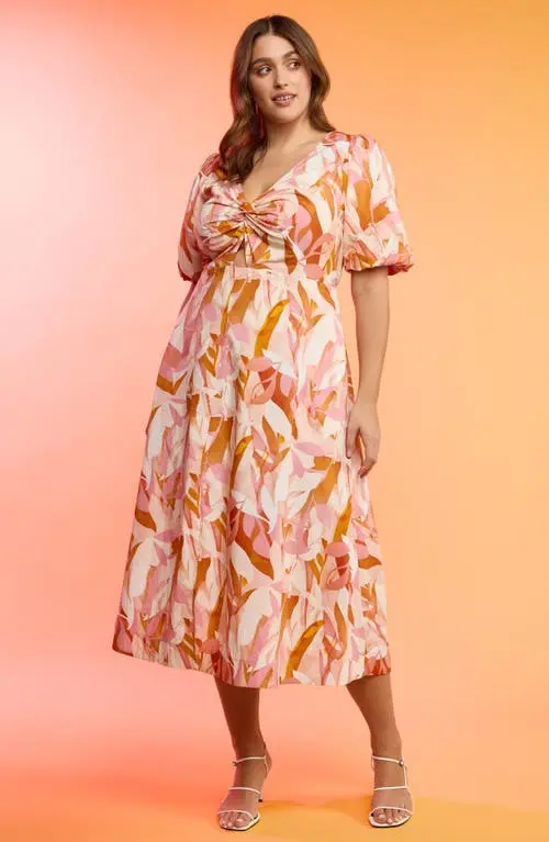 ESTELLE Aura Cascade Cotton Midi Dress