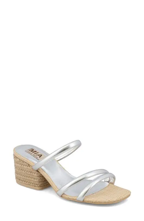Mia Inara Espadrille Slide Sandal - Silver