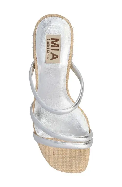Mia Inara Espadrille Slide Sandal - Silver