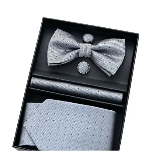 MOUSTACHE Dotted Tie Set - Silver