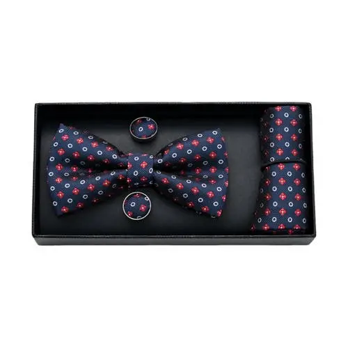 MOUSTACHE Multi-patterned Bow Tie Set - Navy