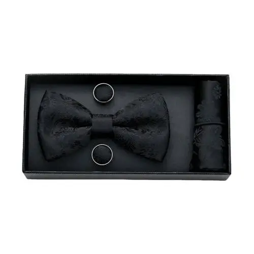MOUSTACHE Floral Bow Tie Set - Black