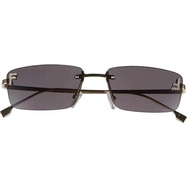 Fendi First Rimless Rectangle Sunglasses - Gold / Smoke