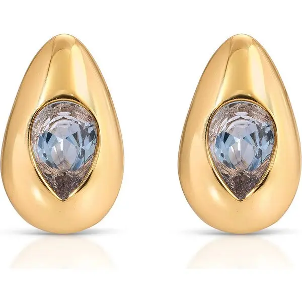 Ettika Teardrop Cubic Zirconia Stud Earrings - Blue