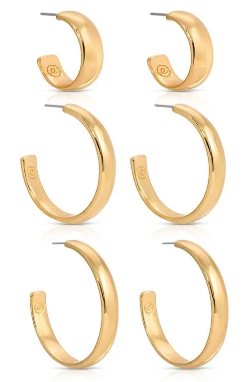 Ettika Hoop Party Set Of 3 Earrings - Gold