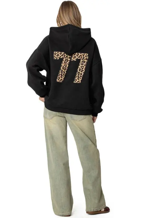 EDIKTED Leopard 77 Oversize Hoodie