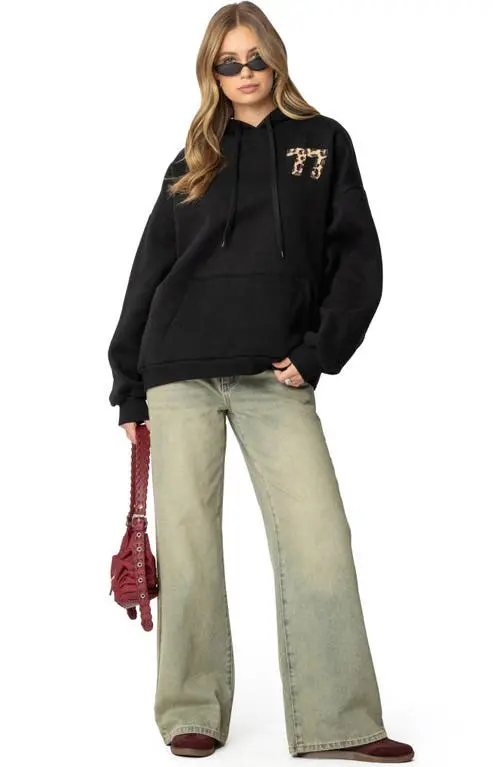 EDIKTED Leopard 77 Oversize Hoodie