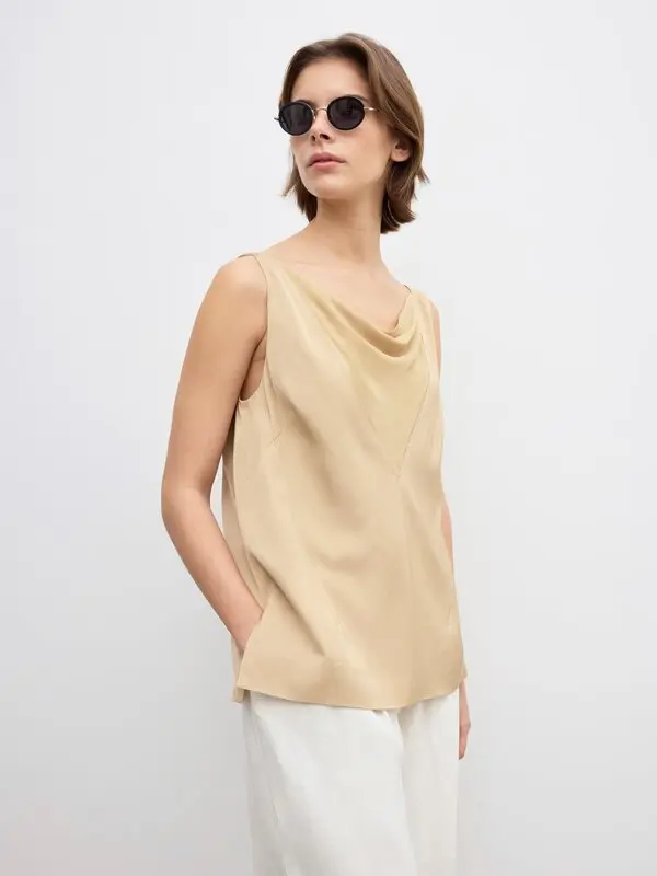HOUSE OF DAGMAR Sheer V-neck Top