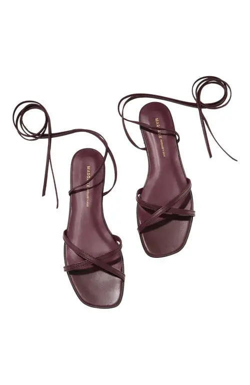 MARGAUX LONNBERG Wrap Sandal - Burgundy Nappa