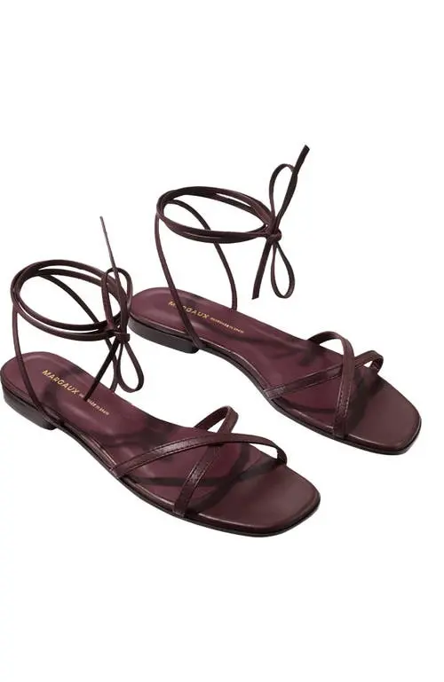 MARGAUX LONNBERG Wrap Sandal - Burgundy Nappa