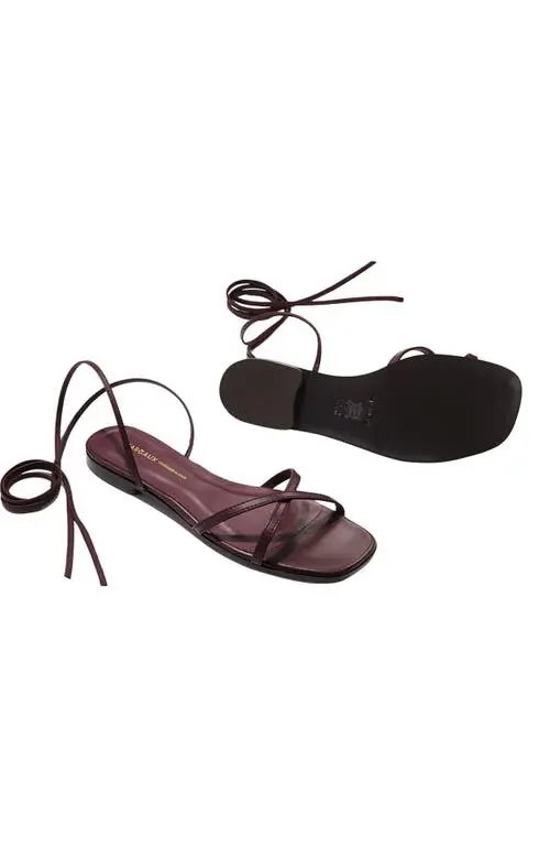 MARGAUX LONNBERG Wrap Sandal - Burgundy Nappa