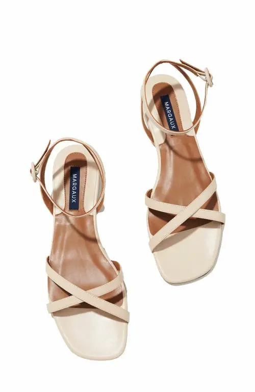 MARGAUX LONNBERG Strappy Nappa Leather Flat Sandals - Magnolia
