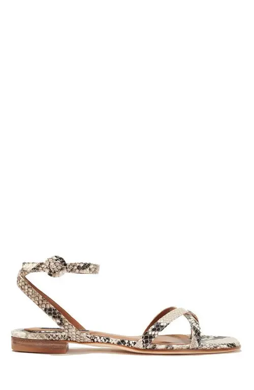 MARGAUX LONNBERG The Flat Sandal - Natural Python Embossed