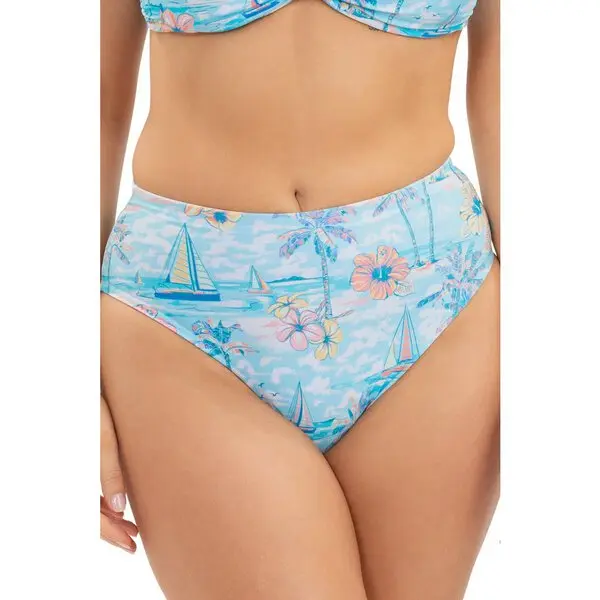Kenny Flowers The Bvis High Waist Bikini Bottom - Light Blue