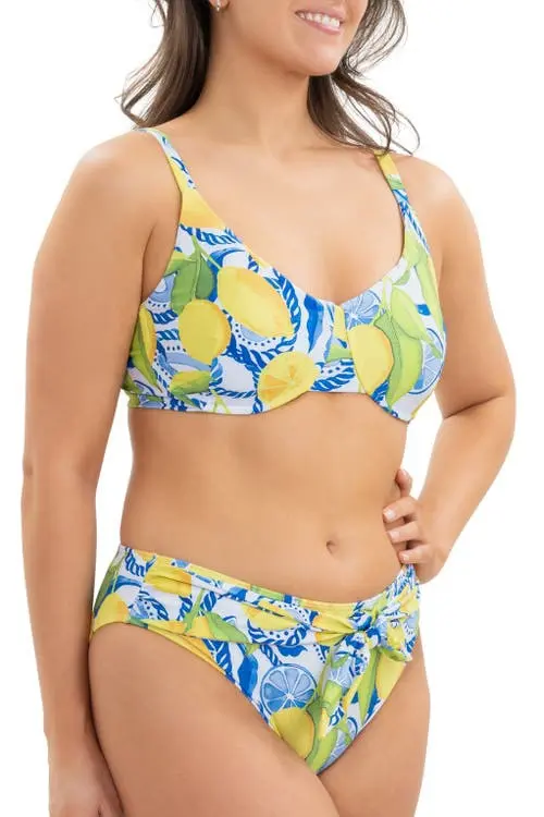 Kenny Flowers The Positano Lemon Print Underwire Bikini Top