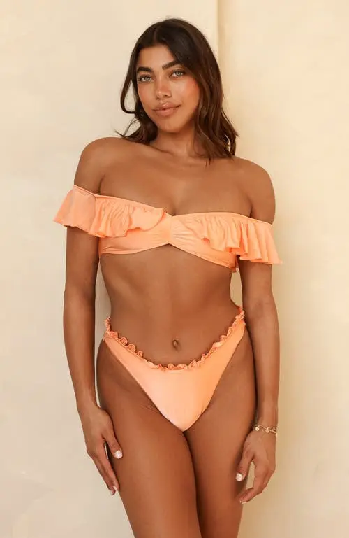 DIPPIN DAISY'S Siren Bandeau Bikini Top - Peach Nectar