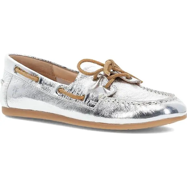 Frye Naya Boat Shoe - Silver