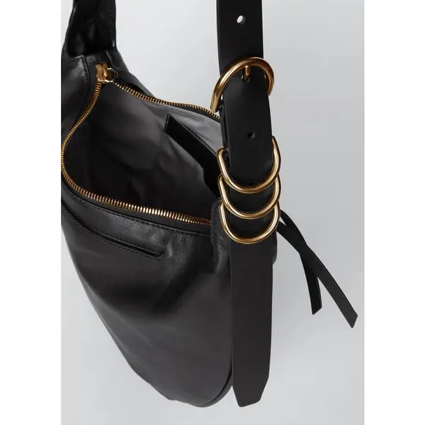 Rag & Bone Medium Mercer Leather Hobo Bag - Black