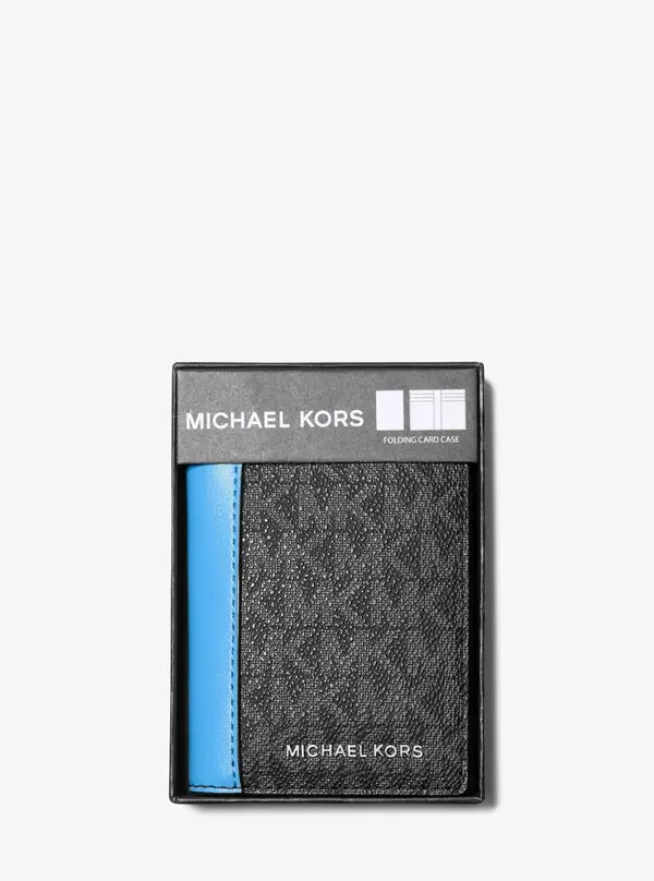 Michael Kors Hudson Signature Logo Folio Card Case In By