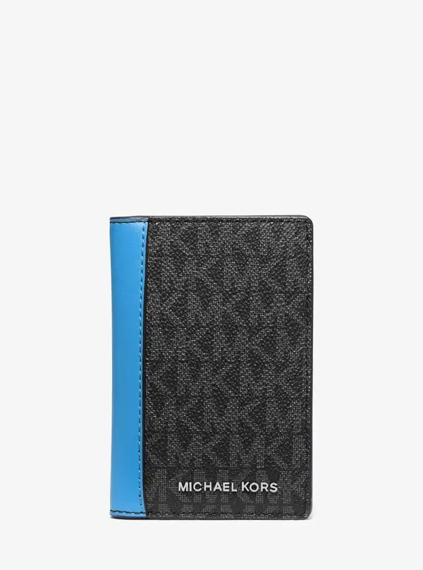 Michael Kors Hudson Signature Logo Folio Card Case In By