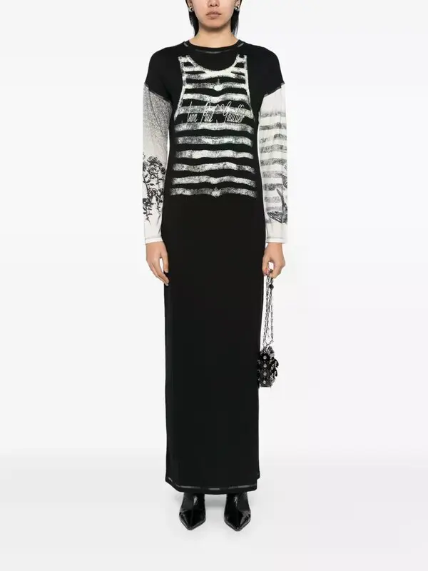 JEAN PAUL GAULTIER Tattoo Printed Dress - Black