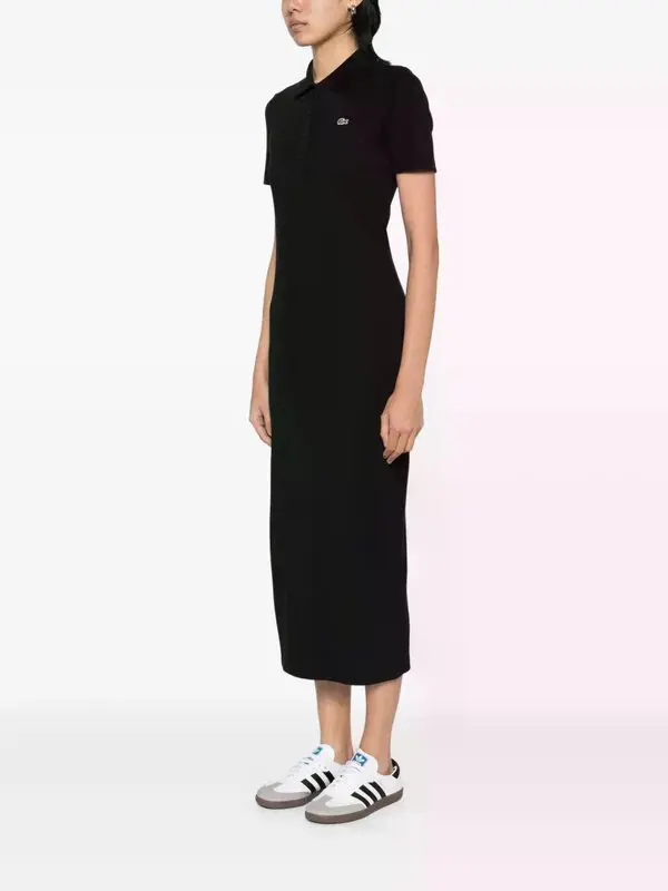 Lacoste Cotton Ribbed Shirt Dress