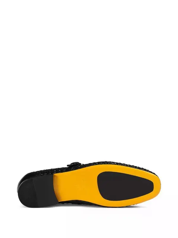 DOUCAL'S Leather Ballerina Shoes - Black
