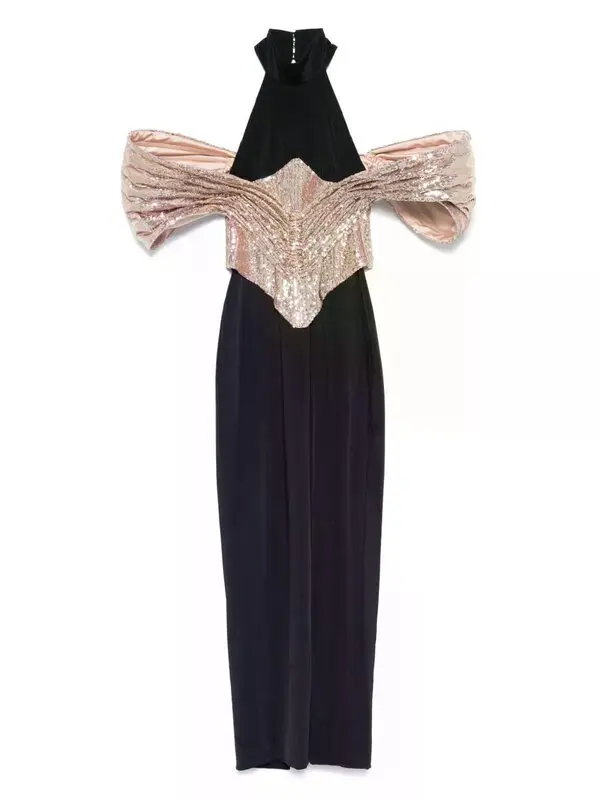 MITILIANE COUTURE Detachable Corset Maxi Dress - Black