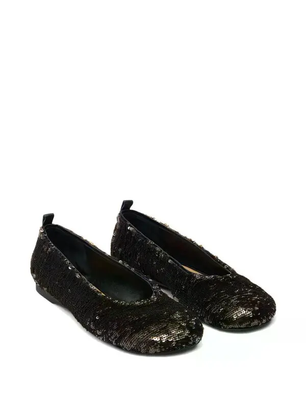 JW Anderson Sequinned Ballerina Flats - Black