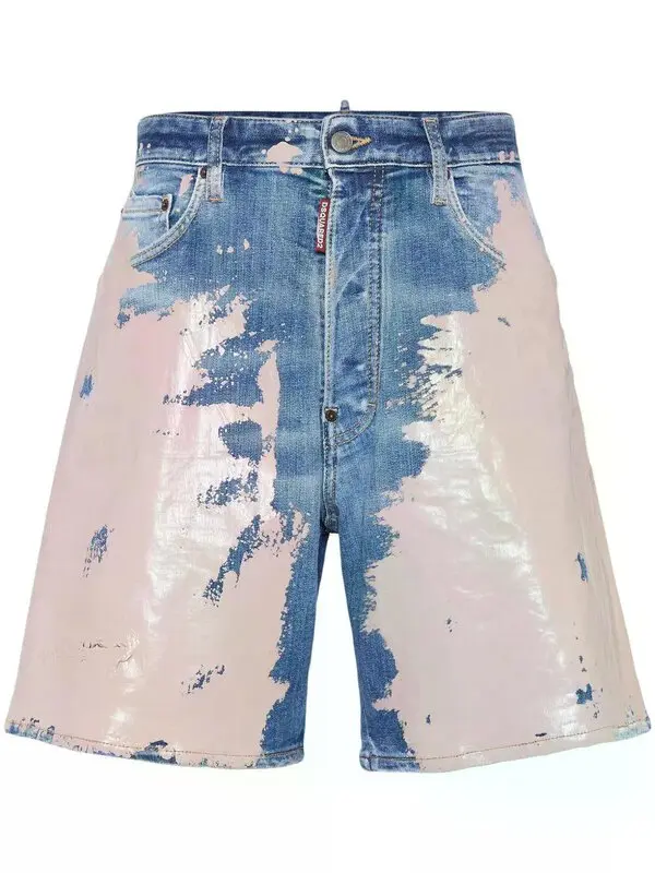 Dsquared2 Painterly-print Denim Shorts