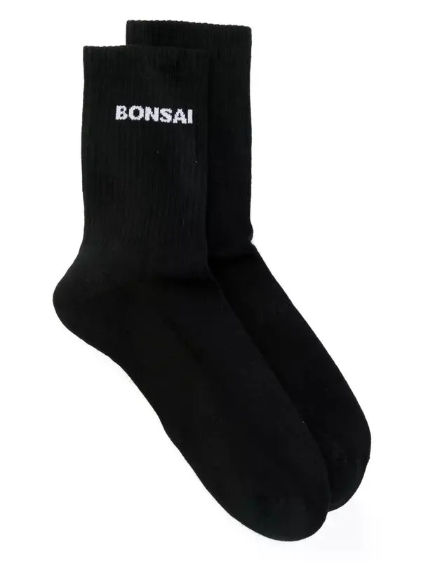 BONSAI Logo-jacquard Socks - Black