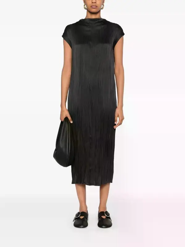 Antonelli Firenze Satin Midi Dress - Black