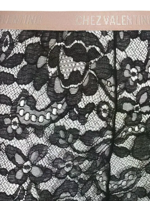 Valentino Garavani Rebrodé Lace Tights - Black