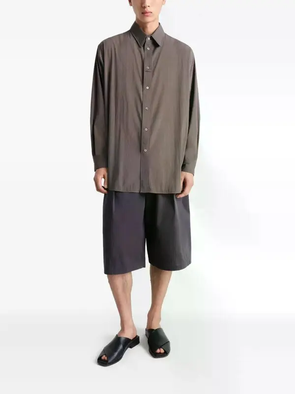 LEMAIRE Pleated Bermuda Shorts - Blue