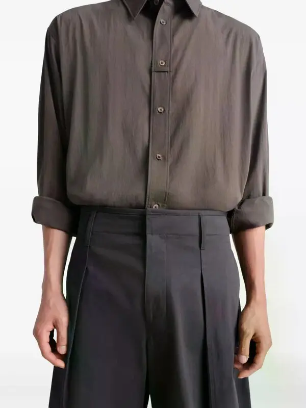 LEMAIRE Pleated Bermuda Shorts - Blue